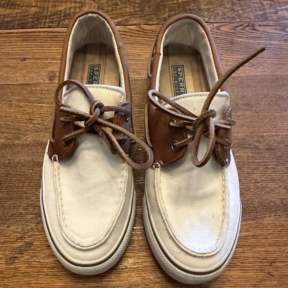 Sperry | Shoes | Womens Canvas And Leather Sperry Topsiders | Poshmark